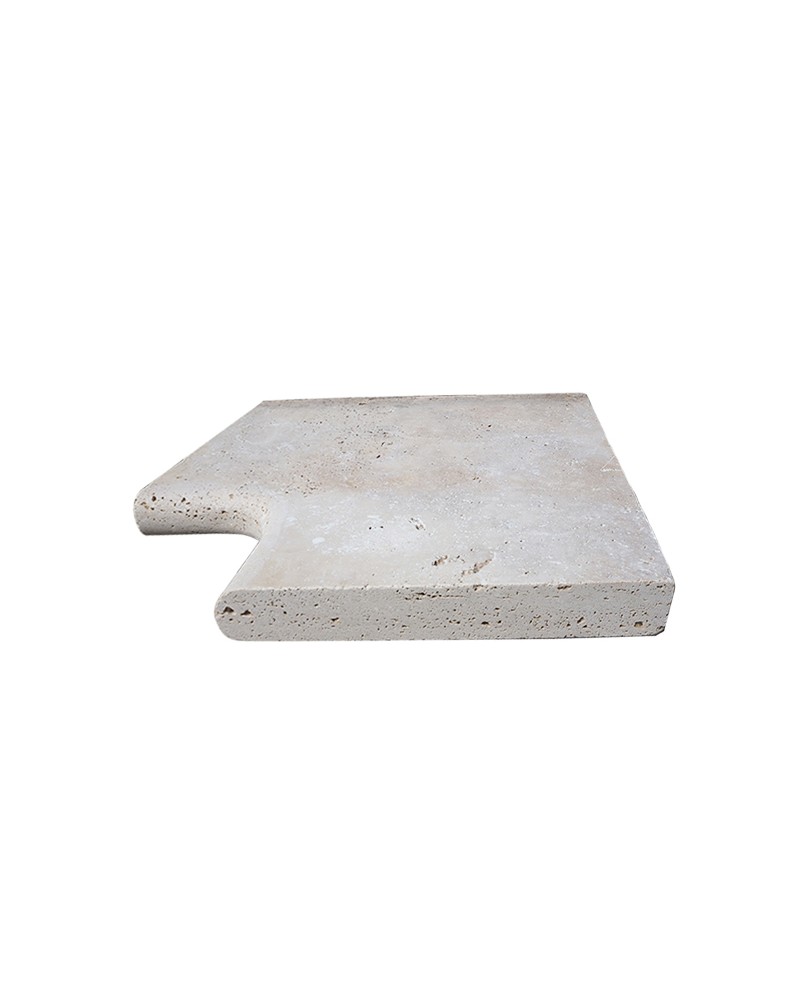 Angle Rentrant 3 cm Margelle Travertin Vieilli 48X48 cm | Inoutlet